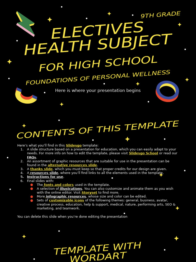 HS Electives Health Subject For High School - 9th Grade - Foundations of Personal Wellness by ...