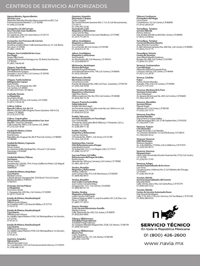 Centros de Servicio Autorizados en México | PDF | México