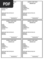 Order Slip Template for Businesses | PDF | Finance & Money Management