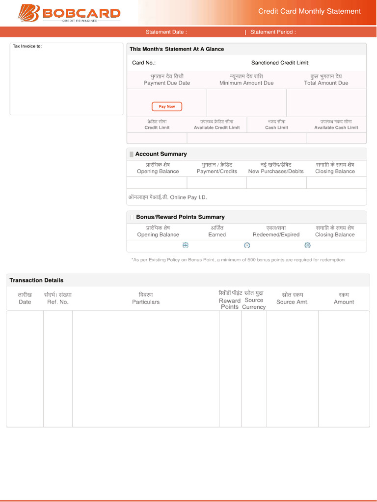 BOB Card Statement April | PDF | Credit Card | Payments