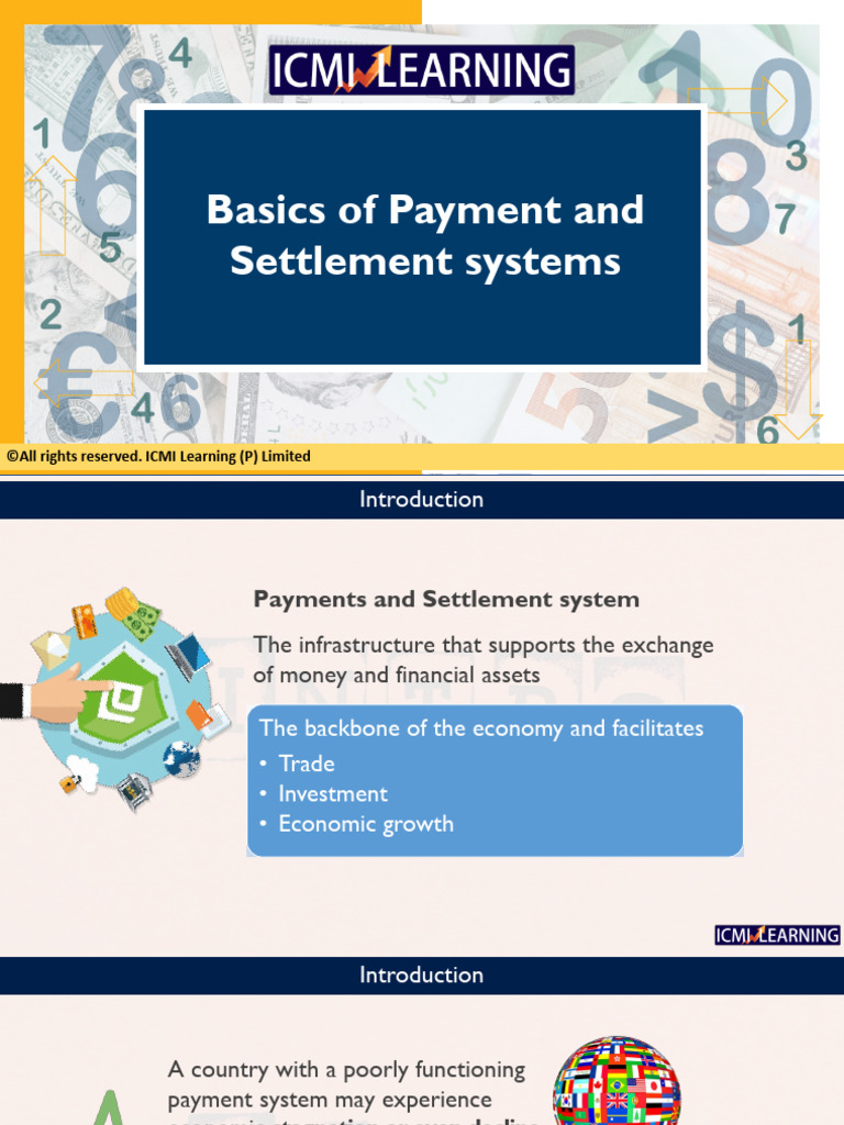 Payment and Settlement Systems Overview | PDF | Banks | Money