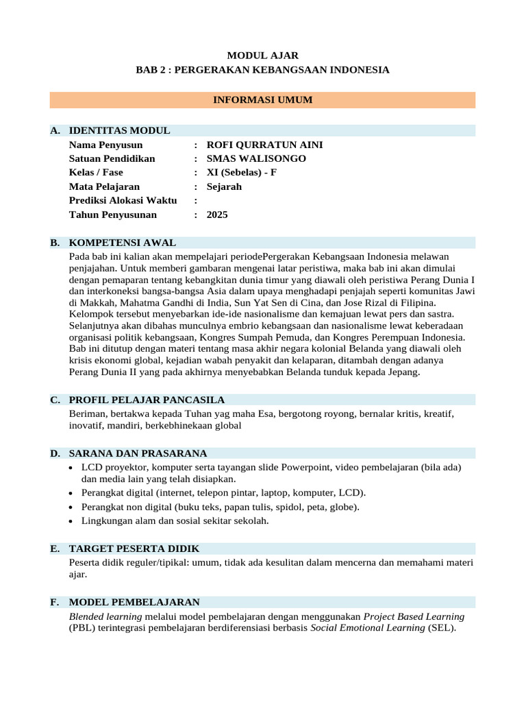 Modul Sejarah Xi Bab 2 | PDF