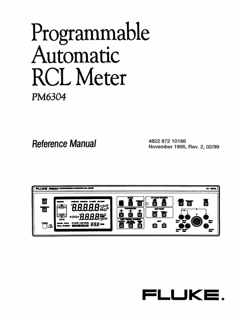 Fluke Philips Pm6304 Automatic RLC Meter Ref 1995 Rev2.1999 Reference Manual | PDF
