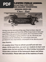 Class-3 Holiday Homework | PDF