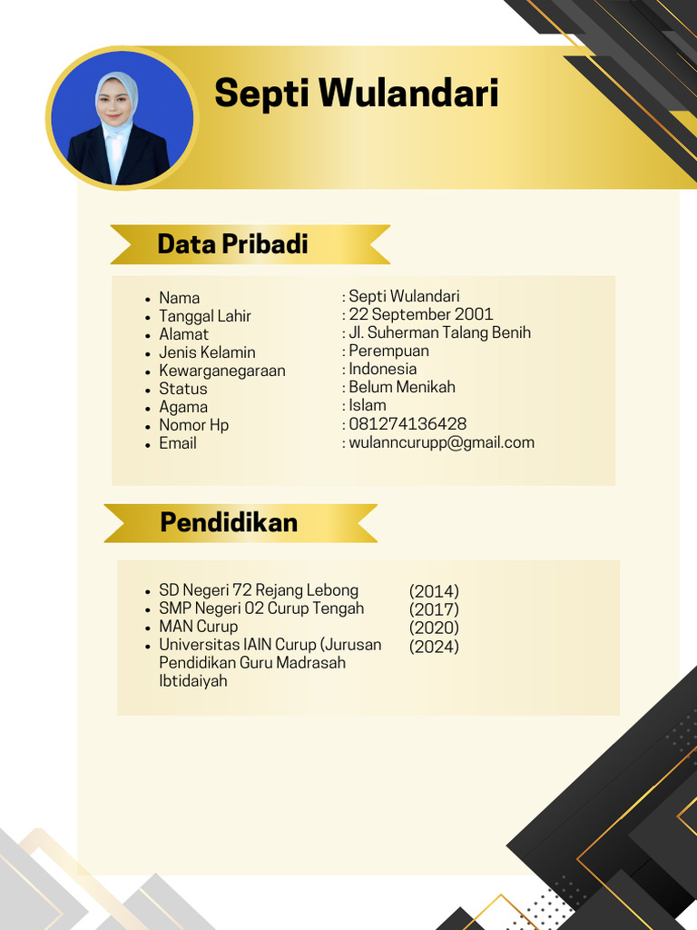 Data Pribadi Septi Wulandari | PDF