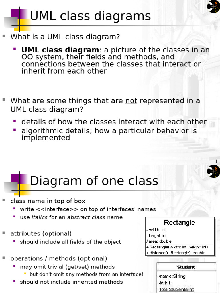 Lecture08 Classdiagrams Pdf Class Computer Programming Method Computer Programming