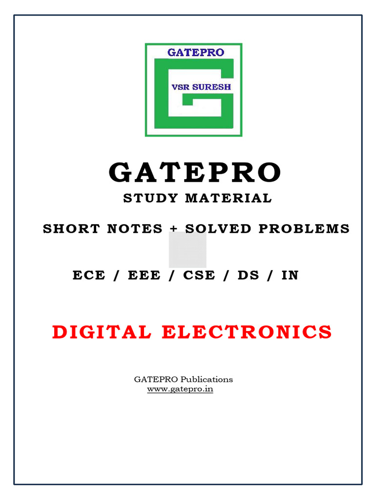Digital Electronics by GATEPRO For GATE EC - EE | PDF | Logic Gate | Arithmetic