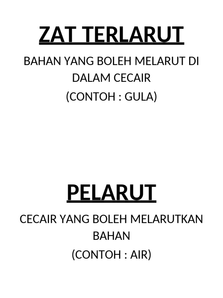 Zat Terlarut, Pelarut, Larutan | PDF