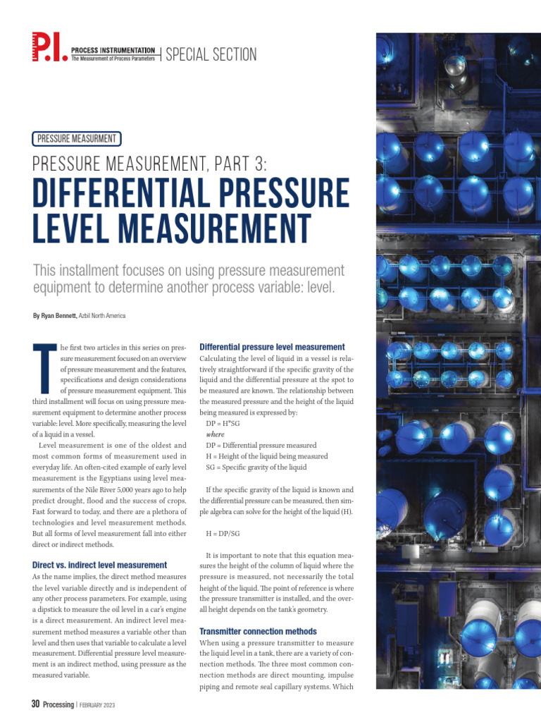 Differential Pressure Level Measurement 1678802937 | PDF | Pressure ...