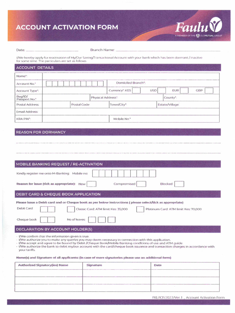 Activation Form | PDF