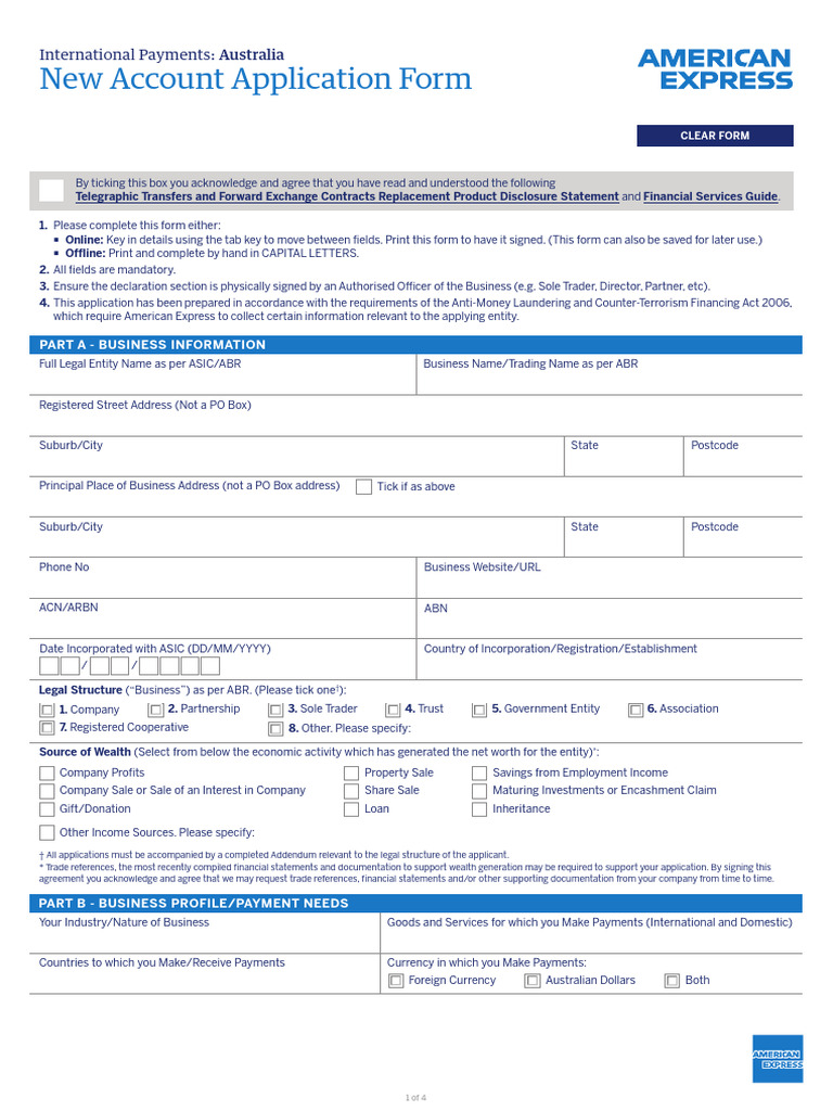 Amex FX International Payments Form | PDF | Debit Card | Banks