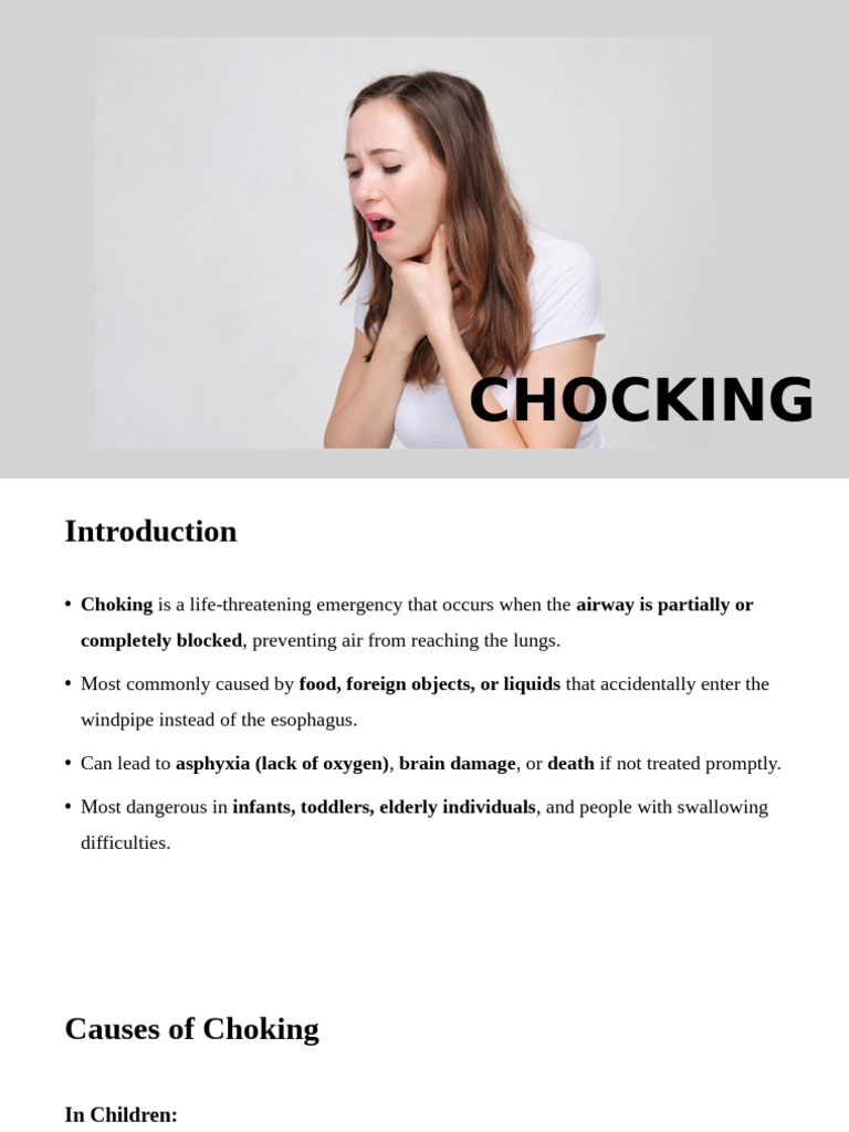 First Aid Management of CHOCKING | PDF | Clinical Medicine | Medical ...
