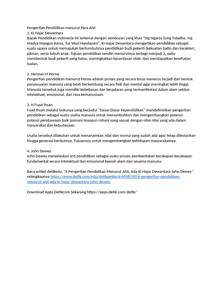 Pengertian Pendidikan Menurut para Ahli | PDF