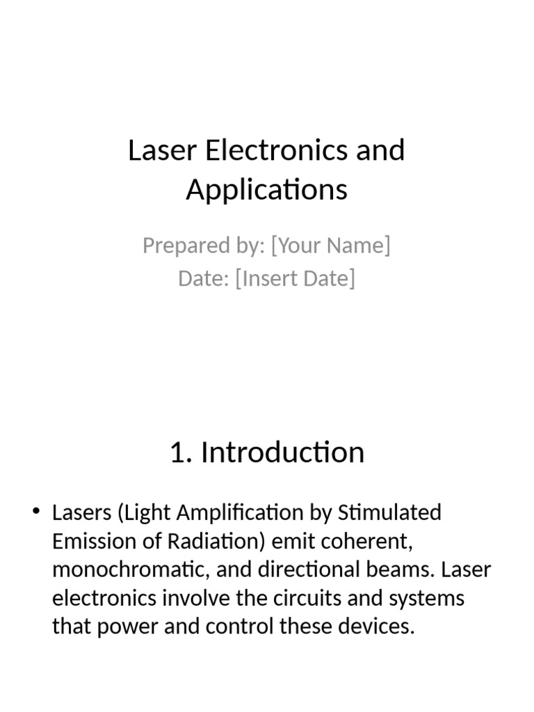 Laser Electronics and Applications | PDF