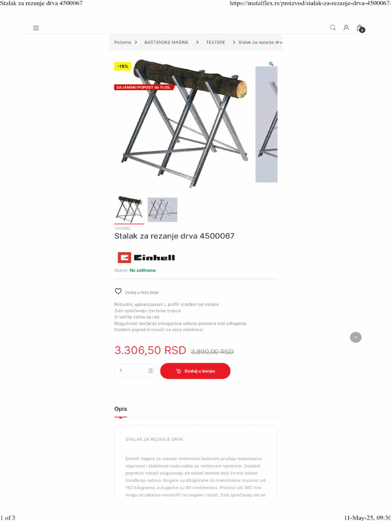 Stalak Za Rezanje Drva 4500067 | PDF