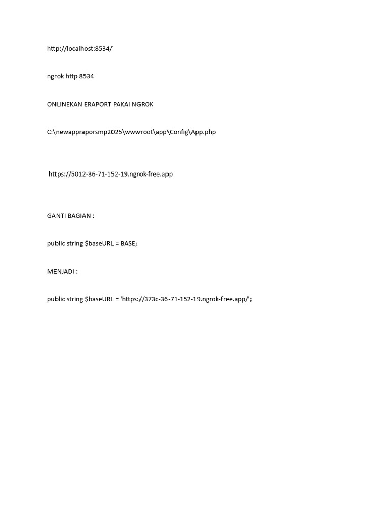 Cara Online Kan Ngrok | PDF