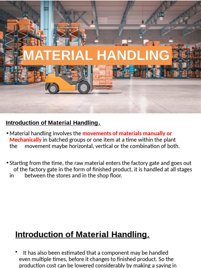 Material Handling | PDF | Crane (Machine) | Mechanical Engineering