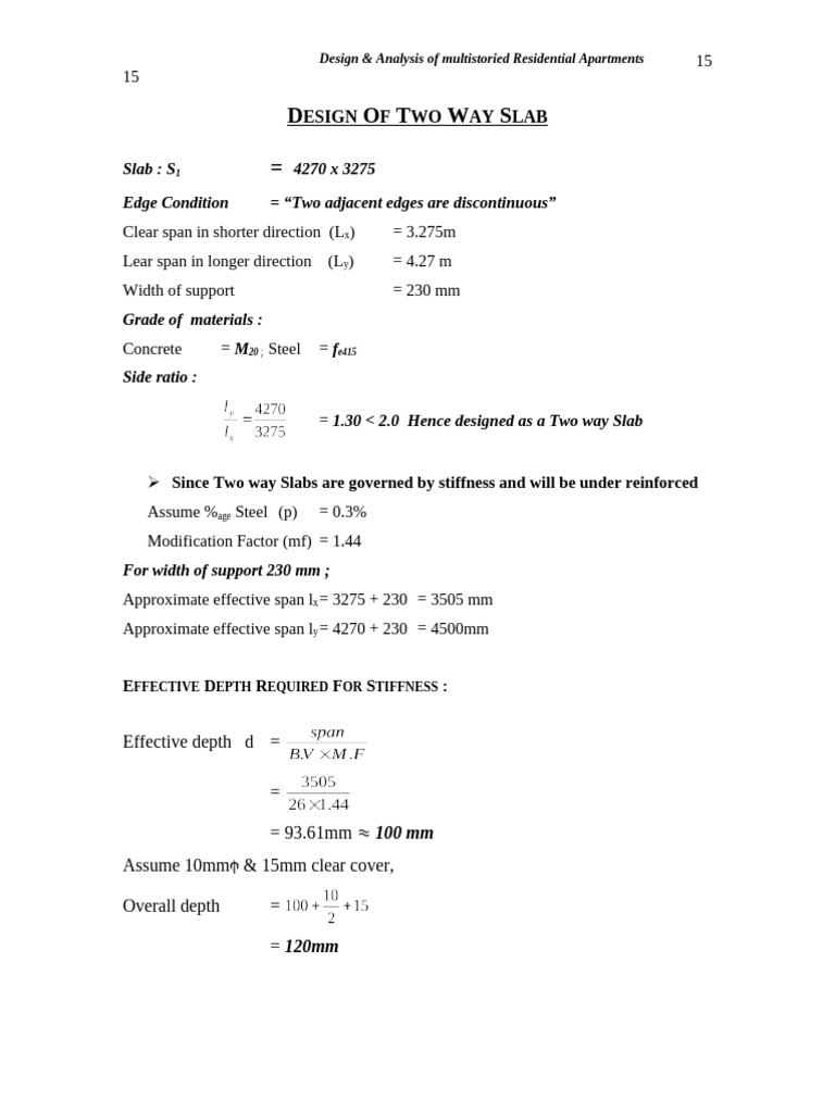 Design of Two Way Slab-Mod | PDF | Structural Engineering | Building Materials