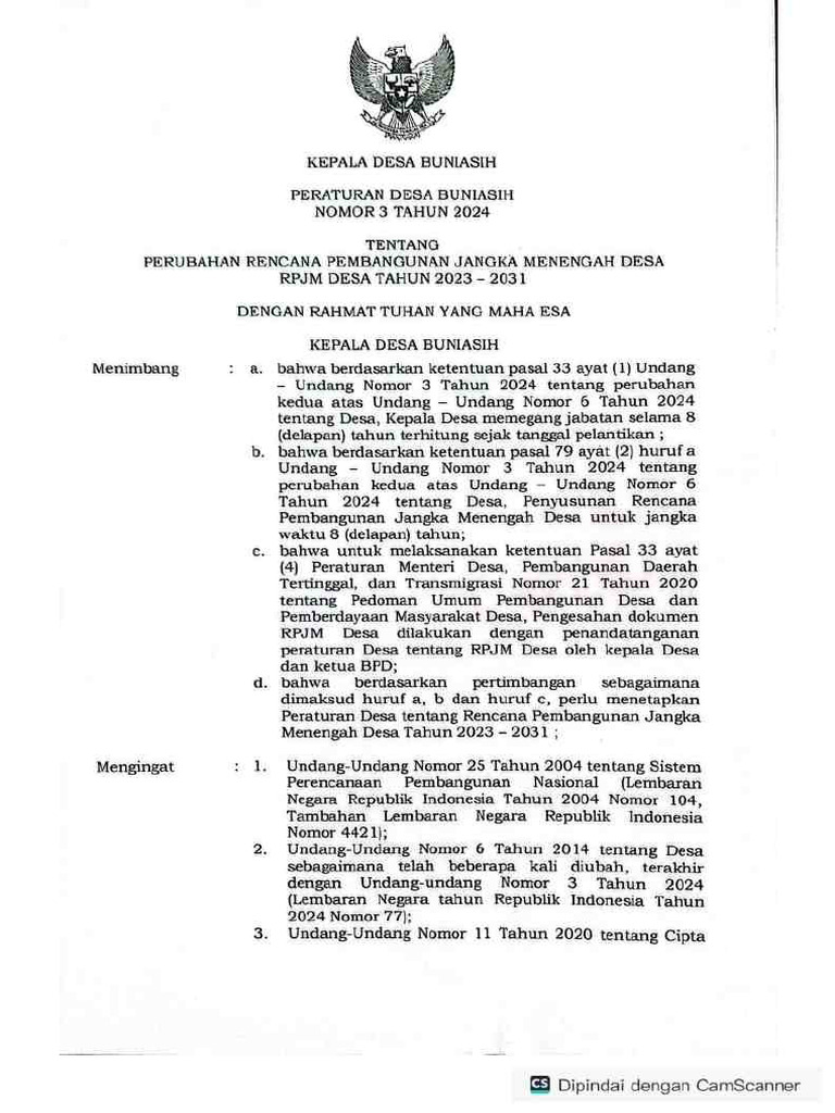 PERDES PERUBAHAN RPJMDES 2024 - 11zon | PDF