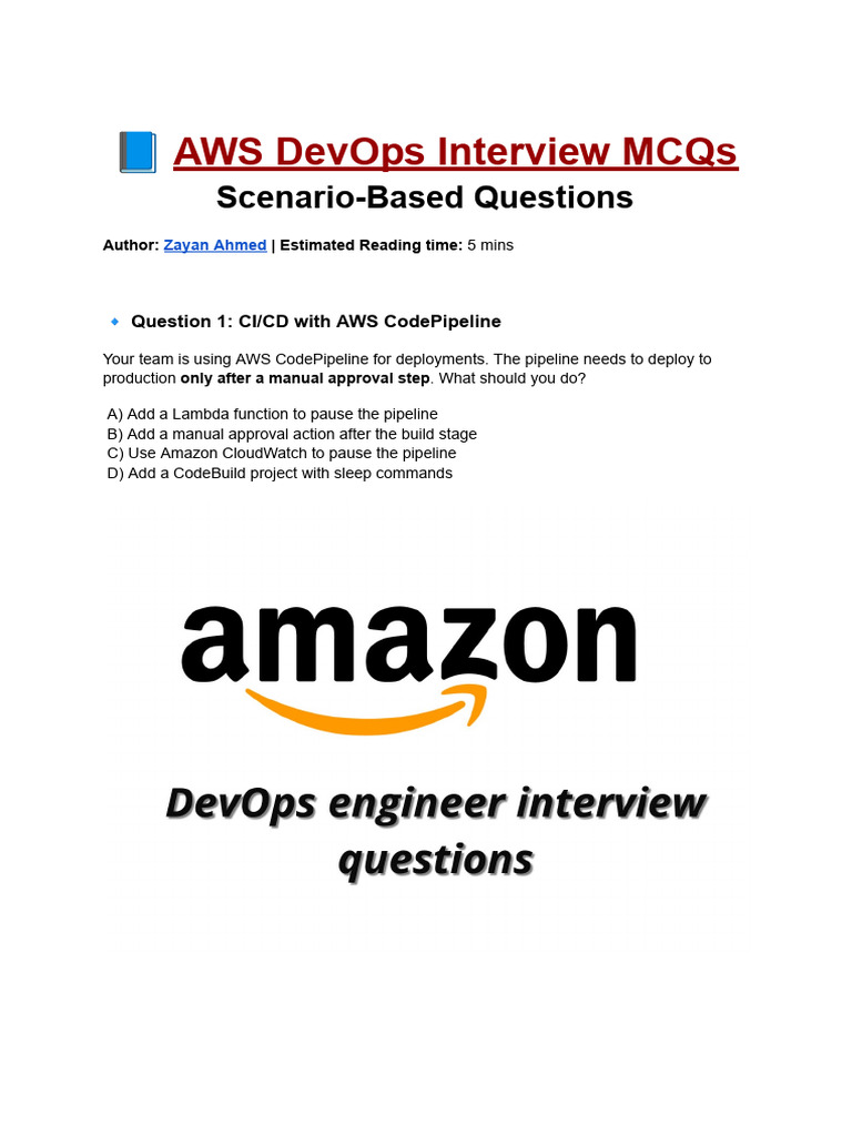 AWS DevOps Interview MCQ | PDF | Computing | Software