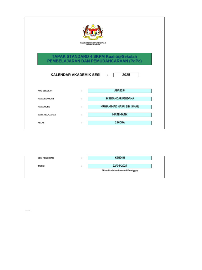SKIP - M - HASRI - Tapak Standard 4 (April 2025 | PDF