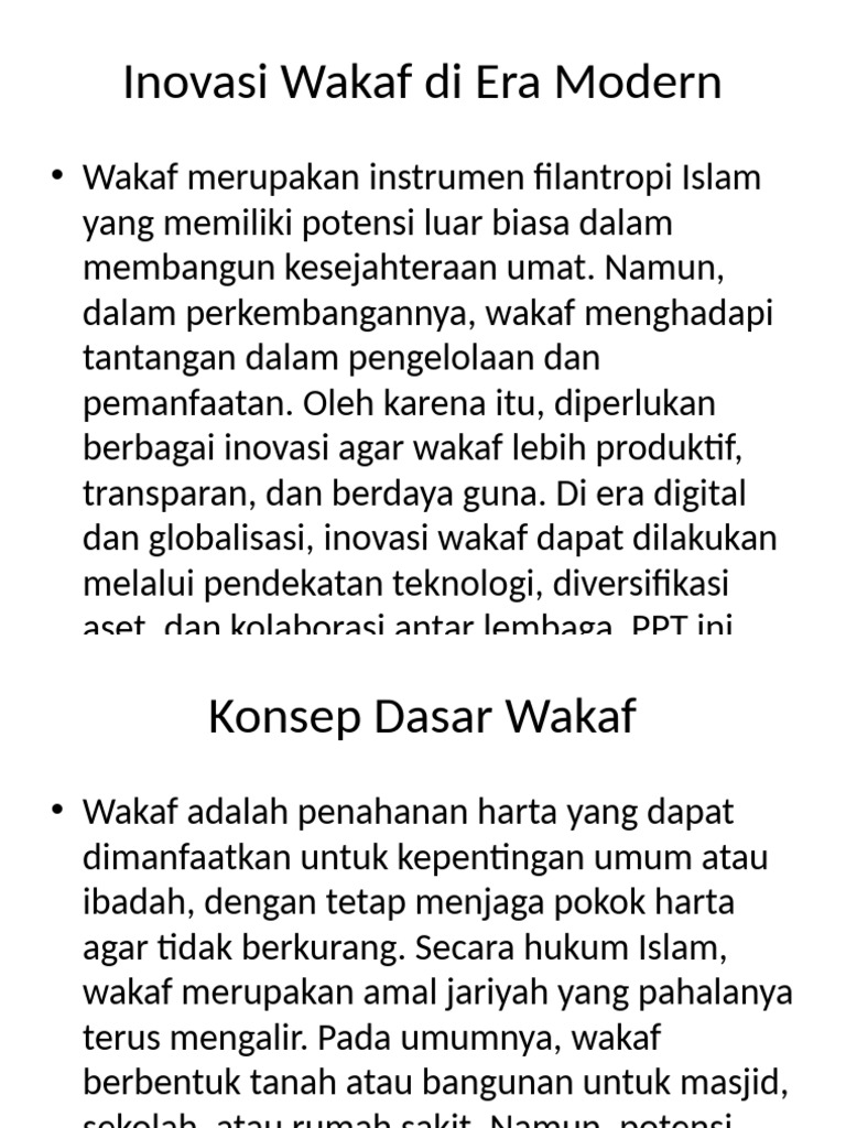 Inovasi Wakaf PPT | PDF