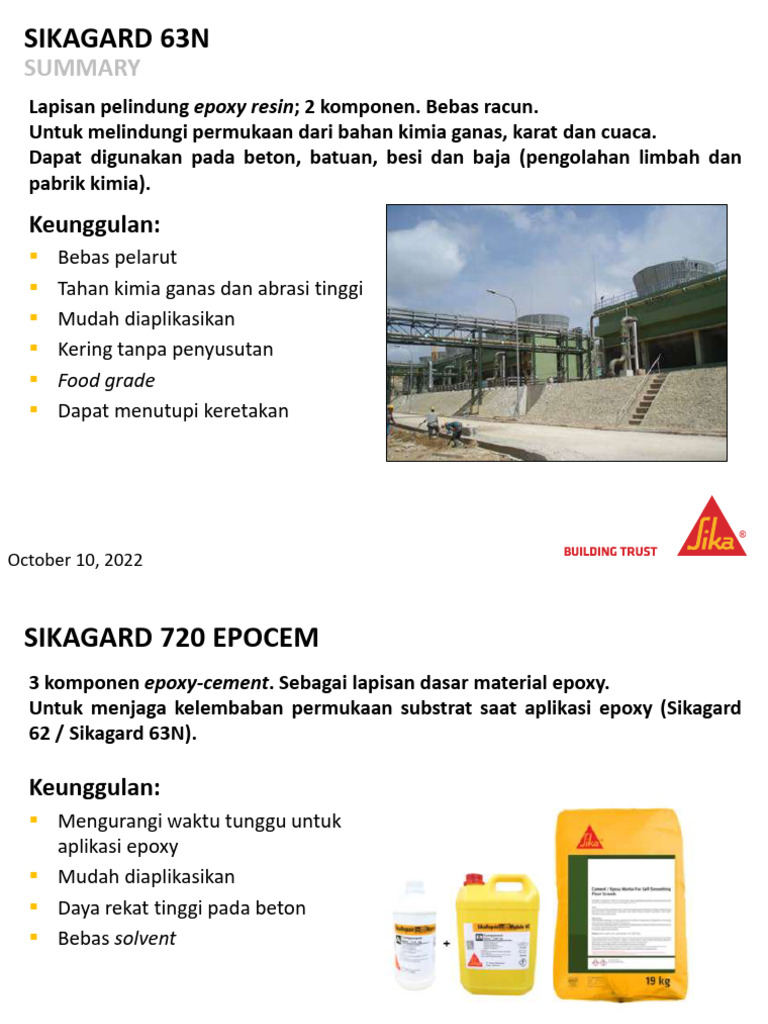 Keunggulan Sikagard 63N dan 720 Epocem | PDF