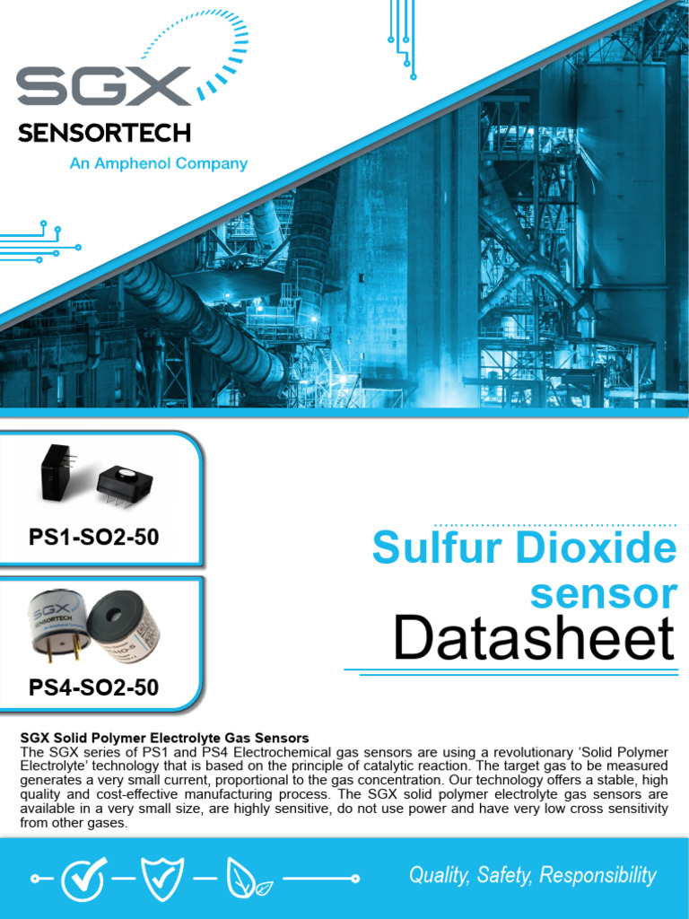 SO2 SGX SST Sensor Data Sheet | PDF | Gases | Sulfur Dioxide
