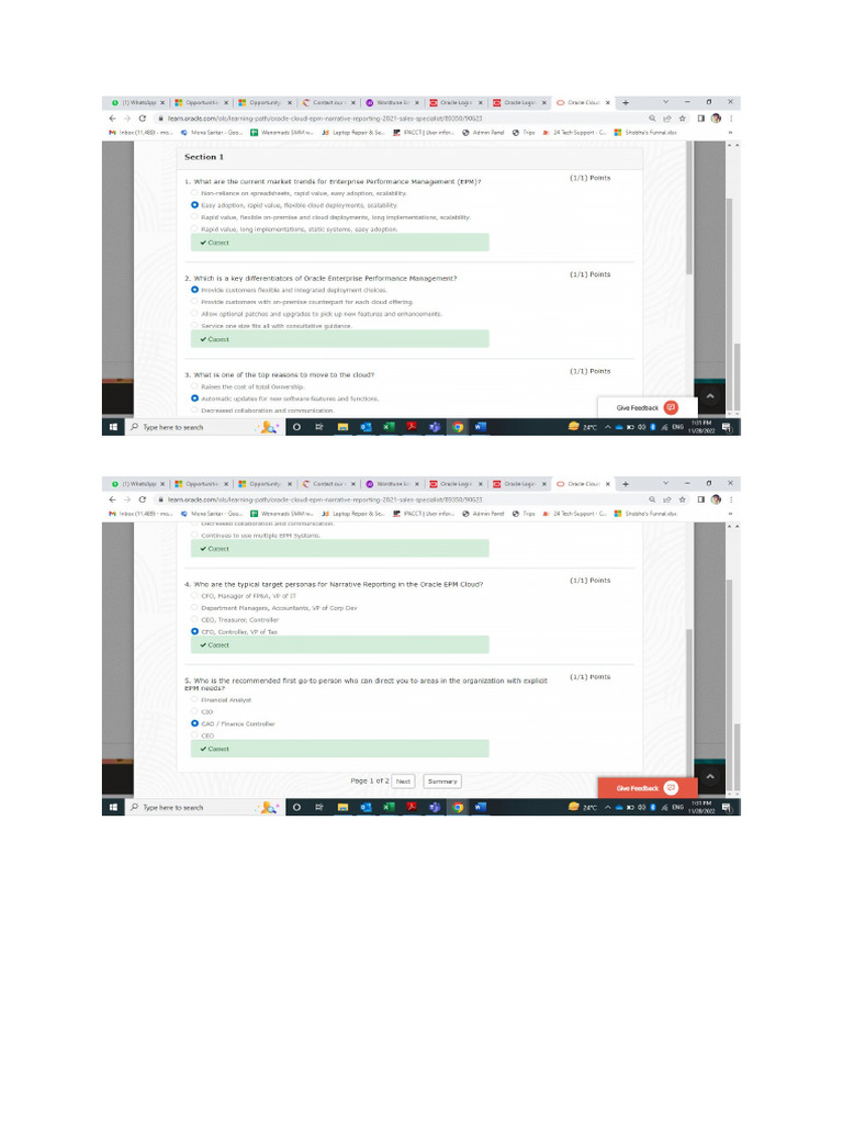 Oracle Cloud EPM - Narrative Reporting 2021 Sales Specialist | PDF