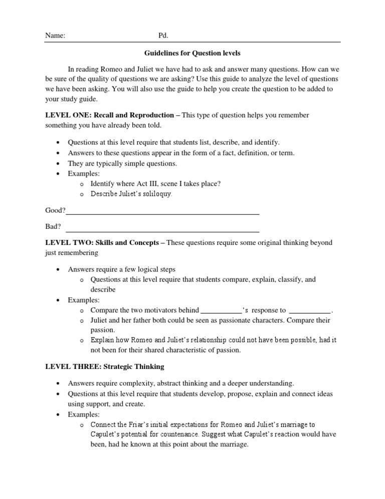 Question Levels | PDF | Self-Improvement