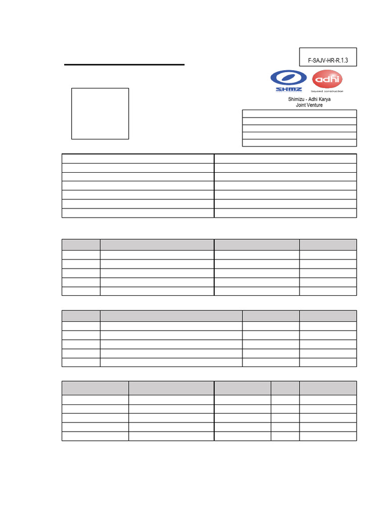 F-SAJV-HR-R 1.3 Candidate Personal Data_Bahasa | PDF