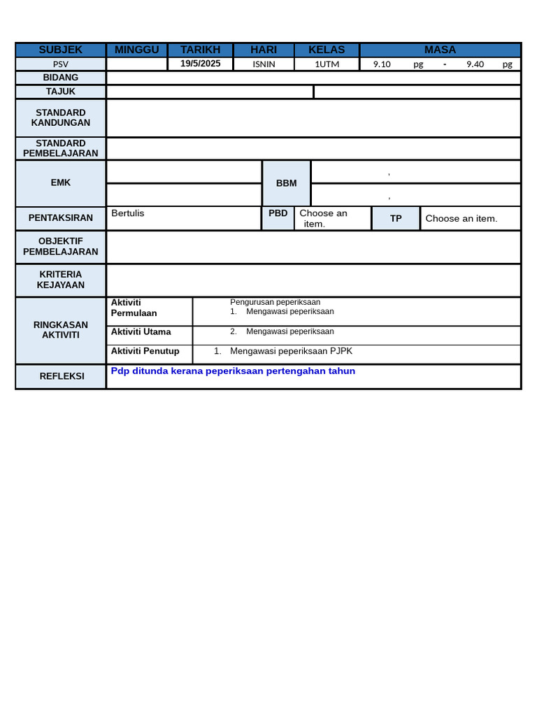 RPH PSV 1 Utm 19.5.2025 | PDF