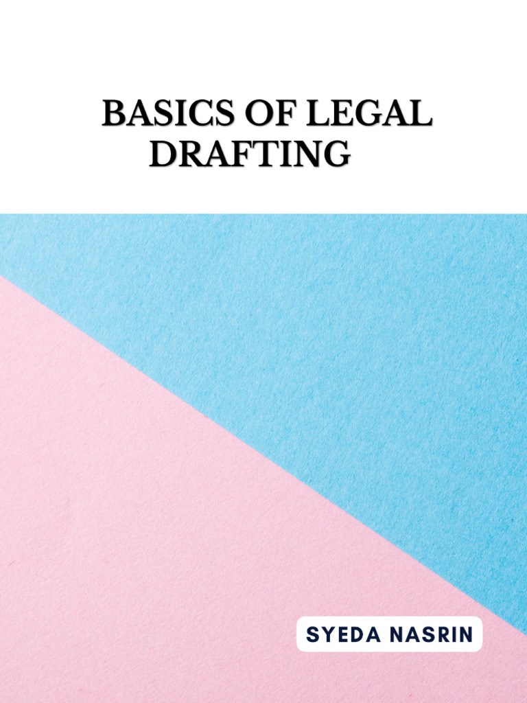 Basics of Legal Drafting Guide | PDF | Legal Remedy | Lawsuit