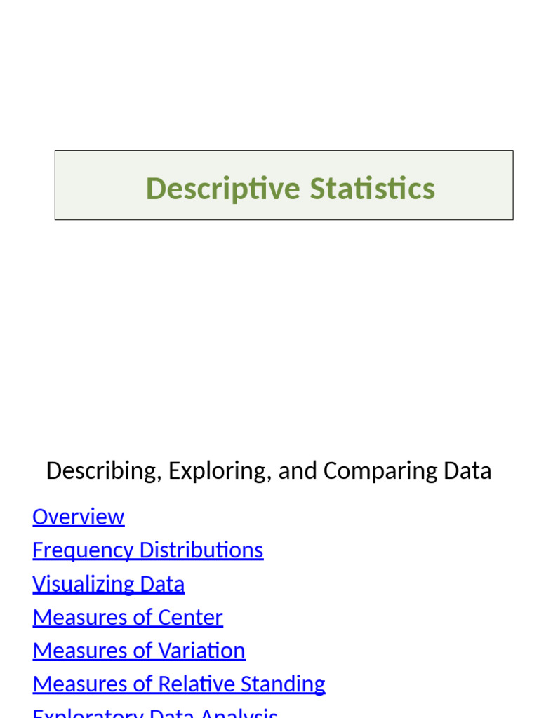 Descriptive Statistics | PDF | Coefficient Of Variation | Mode (Statistics)