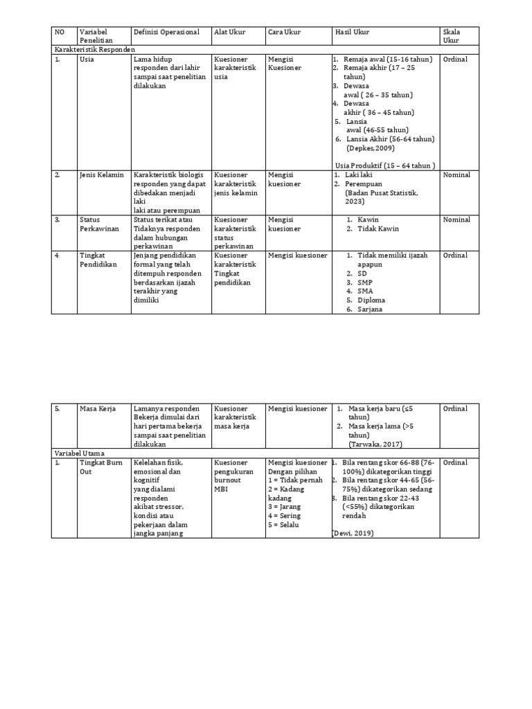Definisi Operasional | PDF