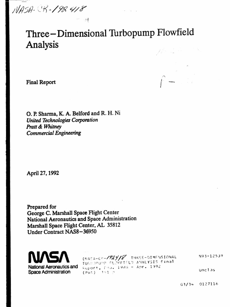 NASA Turbopump Modelling | PDF | Fluid Dynamics | Turbine