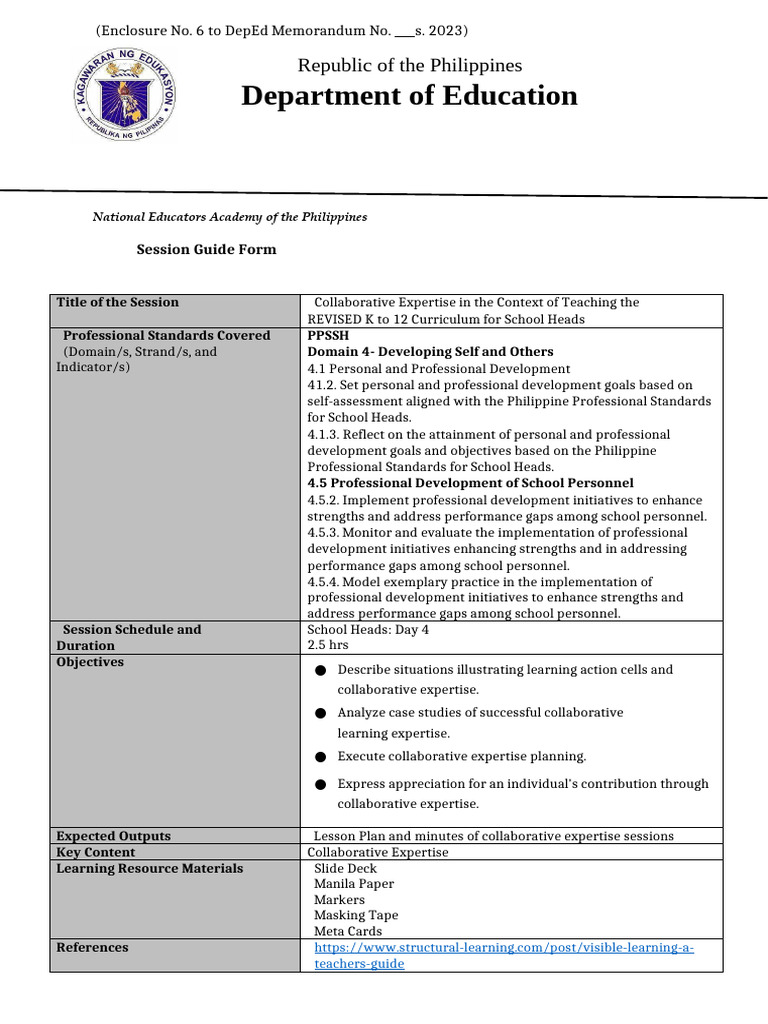 Collaborative Expertise for School Heads | PDF | Teachers | Learning