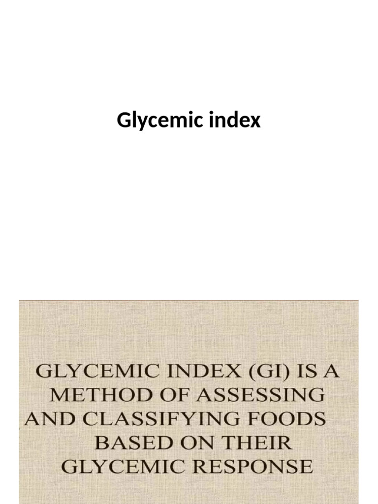 Glycemic Index | PDF