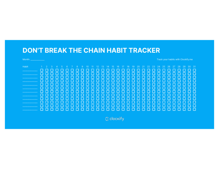 Dont Break The Chain Habit Tracker | PDF