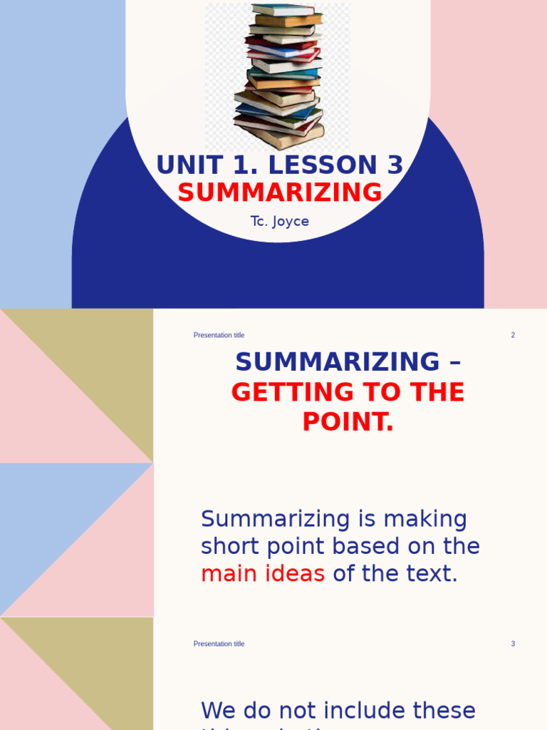 How to Summarize a Lesson | PDF