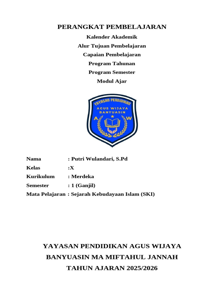 PPKN 7 Ganjil 2025 (Perangkat Pembelajaran Kumer) | PDF