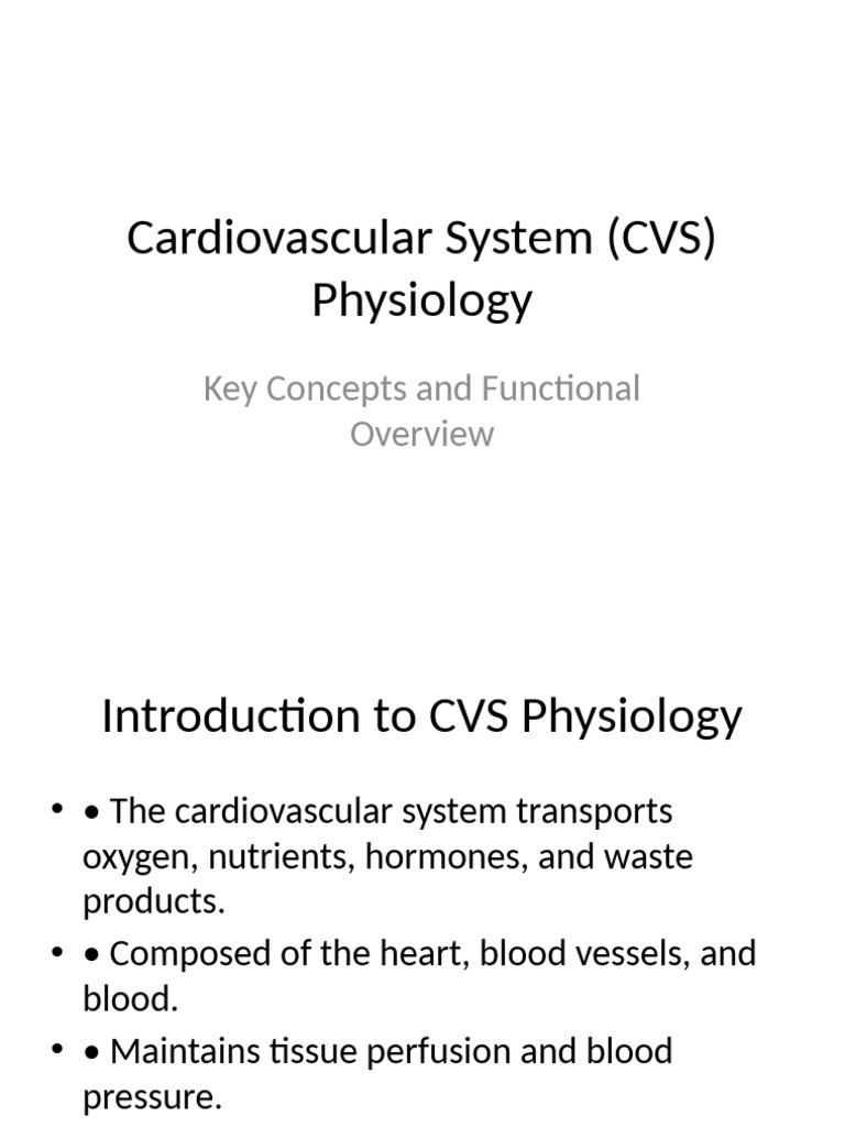 Cardiovascular System Physiology | PDF