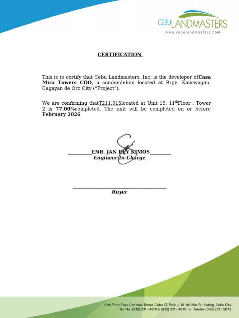 Certificate of Completion - TAN - CMT T211.015 | PDF