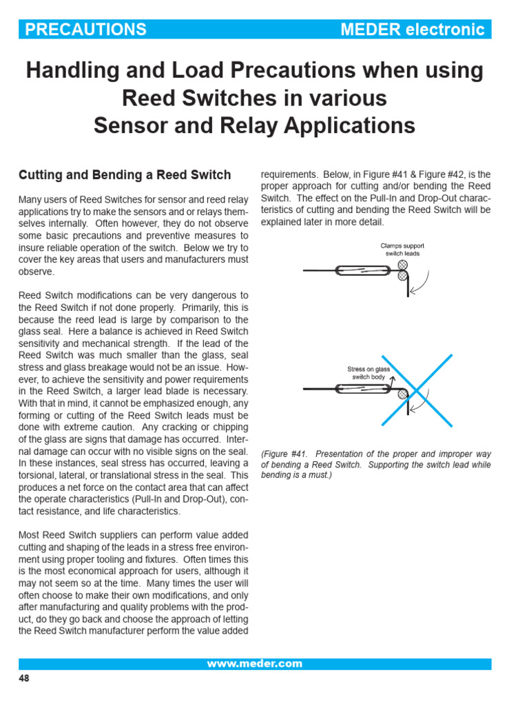 Safety Precautions for High Voltage Reed Relays | PDF | Soldering ...