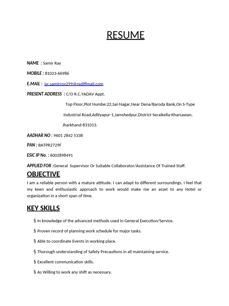 Resume Samir Roy 2 | PDF