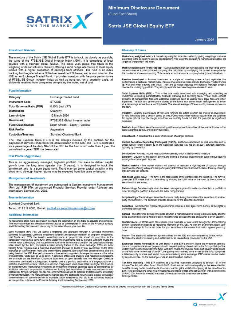 Satrix MSCI Emerging Markets ETF Overview | PDF | Investment Fund ...