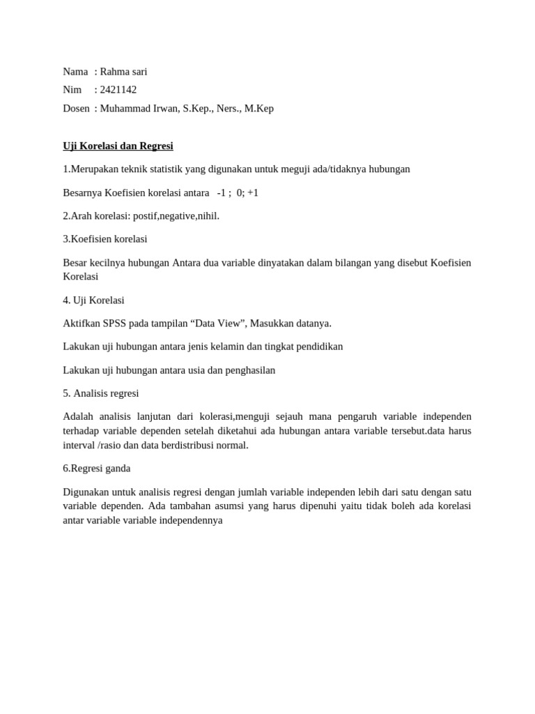 Uji Korelasi 1 | PDF