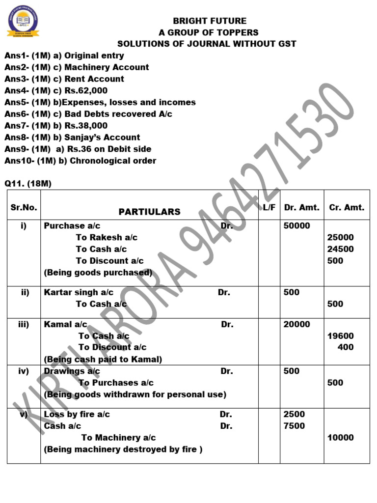 Journal Entries and Accounting Solutions | PDF | Debits And Credits ...