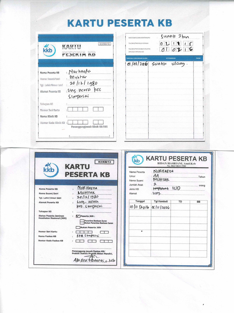 Kartu Peserta KB 3 | PDF