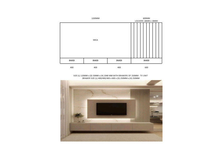 TV Unit Dimensions and Specifications | PDF